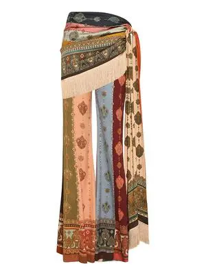 ZIMMERMANN Valiant Fringed Silk Flared Pants