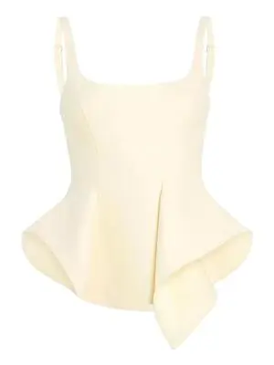 Khaite Sleeveless Peplum Top - Neutrals