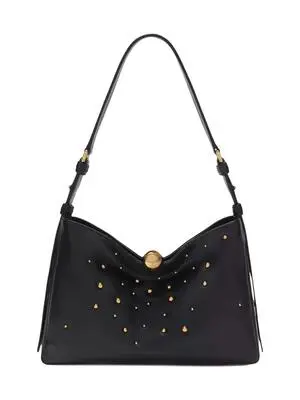 Furla Sfera Studded Leather Shoulder Bag - Black