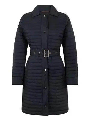 MOORER Belted Down Jacket - Blue