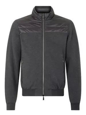MOORER Panelled Zip-up Jacket - Grey