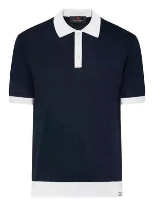 Peuterey Contrast-collar Polo Shirt - Blue