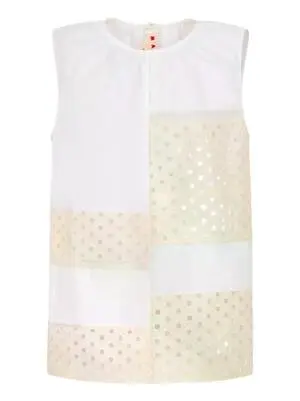 Marni Broderie Anglaise Sleeveless Blouse - White