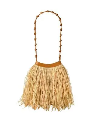 SIMONMILLER Isla Raffia Shoulder Bag - Neutrals