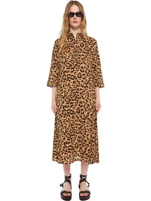 Natalie Martin Natalie Martin Isobel Leopard Print Maxi Dress Leopard