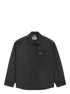 Balenciaga Brushed Wool Overshirt - Grey