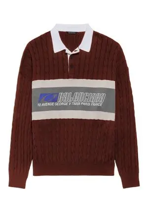 Balenciaga Sporty Block Patched Polo - Red