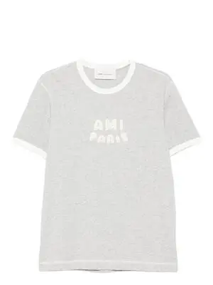 Ami Logo Cotton T-shirt - Grey