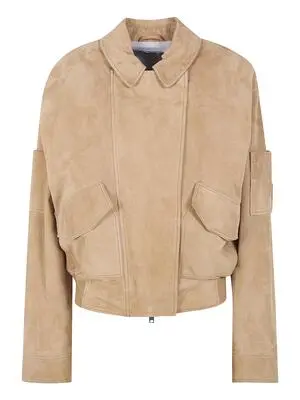 DRHOPE Oversized Nappa Vintage Bomber Jacket