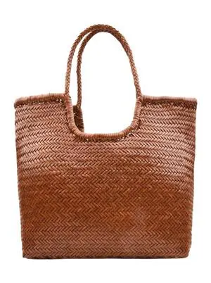 Dragon Diffusion Woven Tote Handbag - Brown