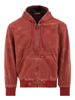 Dickies Lined Denim Hooded Bomber Jacket - Brown