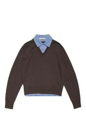 Acne Studios Layered Wool Sweater Brown