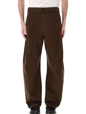 LEMAIRE Belted Trousers - Brown