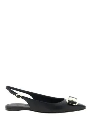 FERRAGAMO Slingback Ballet Flats - Black