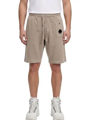 C.P. COMPANY Organic Cotton Drawstring Shorts - Grey