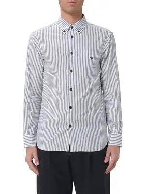 Emporio Armani Striped Cotton Shirt Gnawed Blue