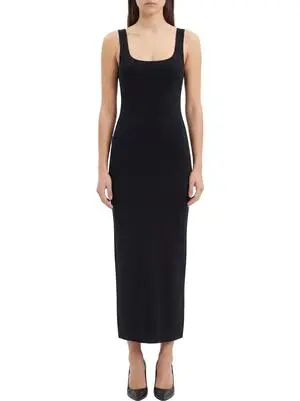 ENTIRE STUDIOS Viscose Midi Dress - Black