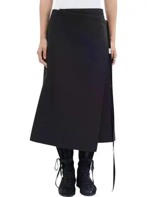 ANN DEMEULEMEESTER Tie-fastening Midi Skirt - Black
