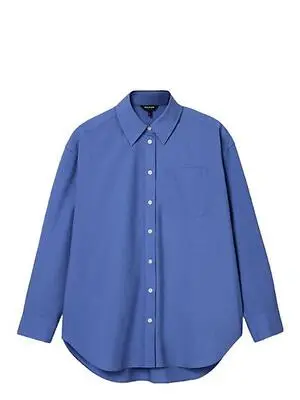 Whistles Collared Relaxed-fit Cotton Shirt - Blue