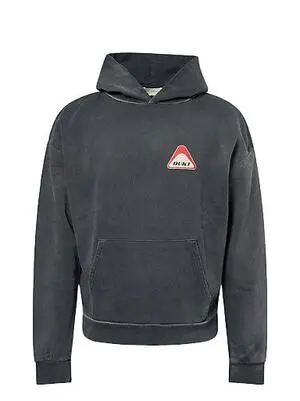 DUKE + DEXTER Graphic-print Cotton Hoody - Washed Black