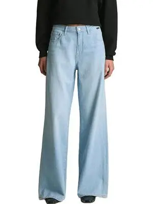MAVI Joy Mid Rise Wide Leg Jeans - Light Linen Denim
