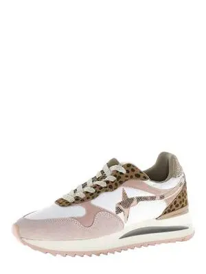 W6YZ Mixed Media Sneaker - Beige White