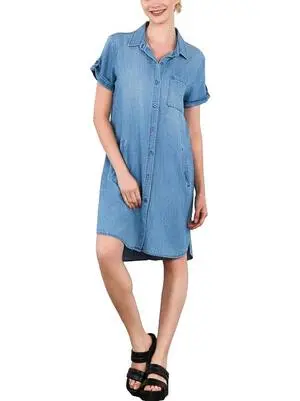BILLY T Denim Shirtdress
