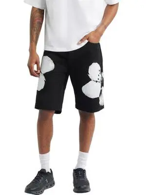 SANTO STUDIO Floral Print Roma Shorts - Black