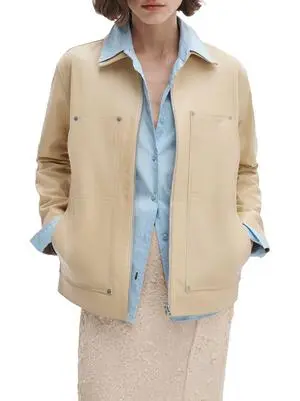 Rag & Bone Sid Leather Jacket - Pale Yellow