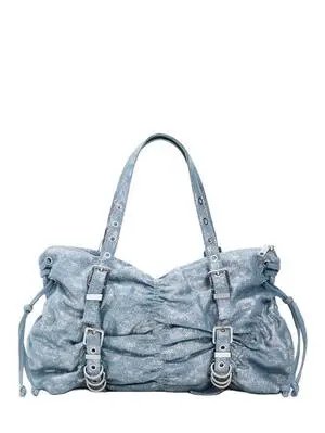 Desigual Ruched Denim Shoulder Bag - Blue