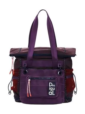 Desigual Large Voyager Nylon Backpack Burgundy