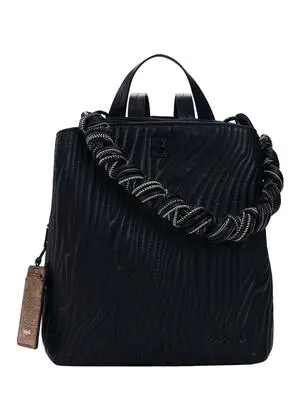 Desigual Mini Embroidered Convertible Backpack - Black