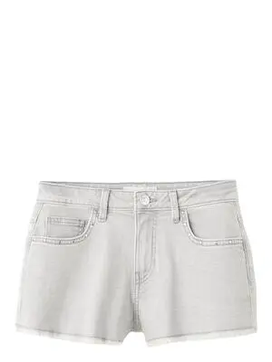 Mango Rhinestone Embellished Denim Shorts - Denim Grey