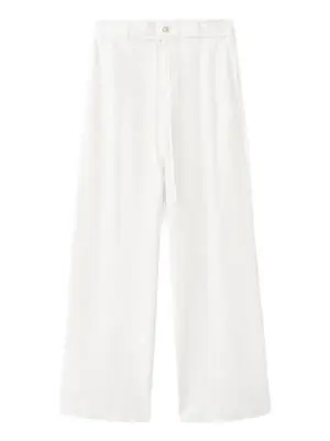 Mango Drawstring Straight-leg Pants - Off White