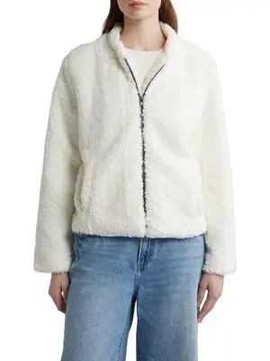 Dra Lin High Pile Fleece Jacket - Ivory