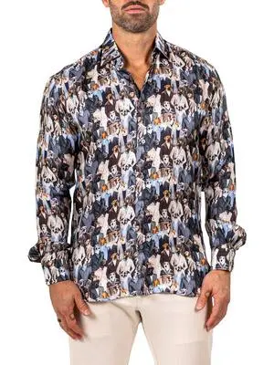 MACEOO Fibonacci Marthy Contemporary Fit Button-up Shirt - Black