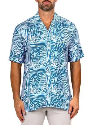 MACEOO Apachi Marthyr0250 Camp Shirt - Blue