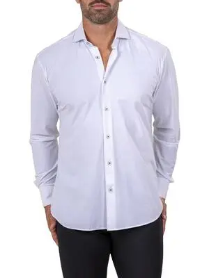 MACEOO Eins Shaped Fit Marthy3008 Knit Button-up Shirt - White