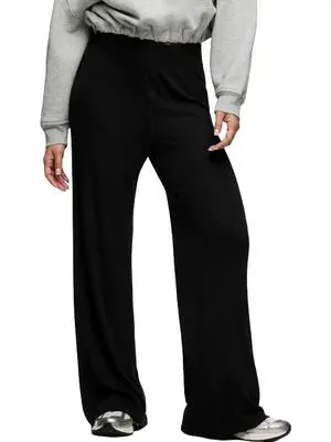 NUUDS Slinky High Waist Wide Leg Rib Pants