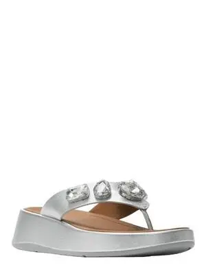 Fitflop F-mode Ultra Toe-post Sandal - Silver