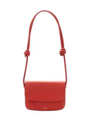 LA PORTEGNA Lucia Shoulder Bag With Sliding Knots - Red