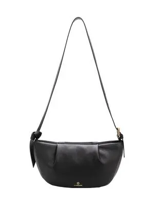 LA PORTEGNA Claudia Adjustable Strap Shoulder Bag - Black