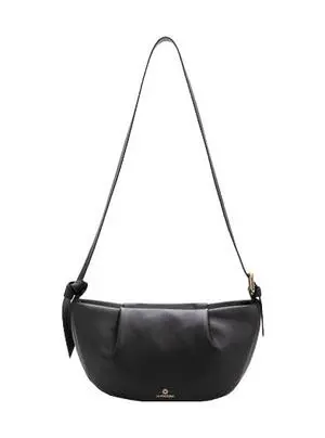 LA PORTEGNA Claudia Adjustable Strap Shoulder Bag - Black