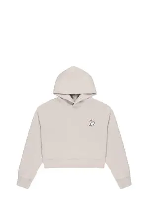 DALIX Midweight Fleece Relaxed Cropped Hoodie Bone