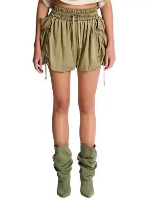 Balmain Cotton Twill Shorts - Green