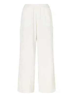 LA LIGNE Crinkled-Satin Wide-Leg Cargo Trousers