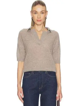 Naadam Cloud Cashmere Short Sleeve Polo - Timber