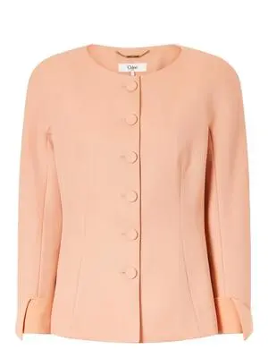 Chloé Wool-crepe Jacket - Pink
