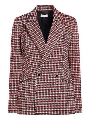 Liu Jo Jacquard Houndstooth Blazer - Red