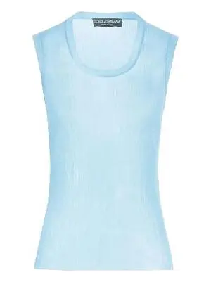 Dolce & Gabbana Metallic Jersey Top - Blue